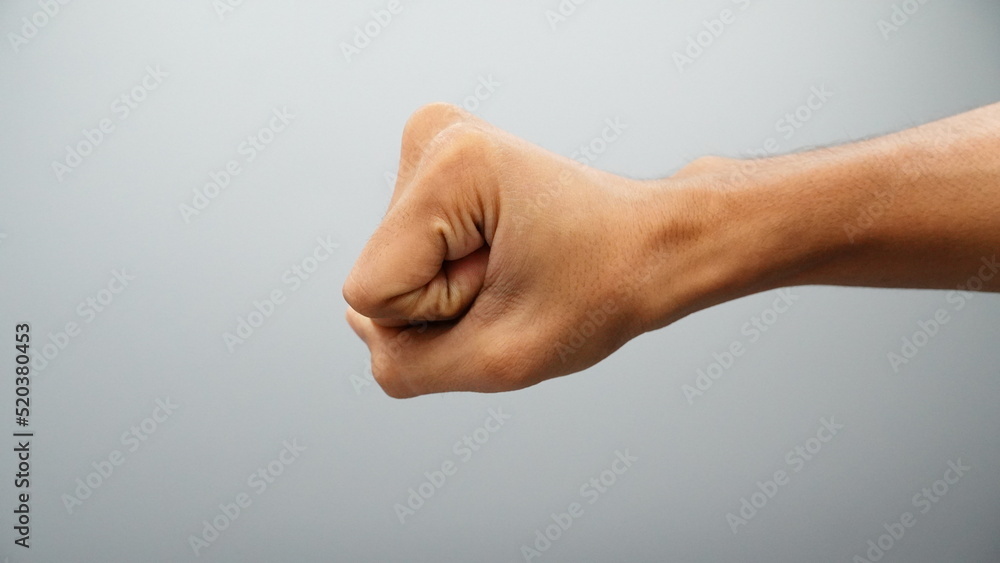 punch hand sign isolated on white background Stock Photo | Adobe Stock