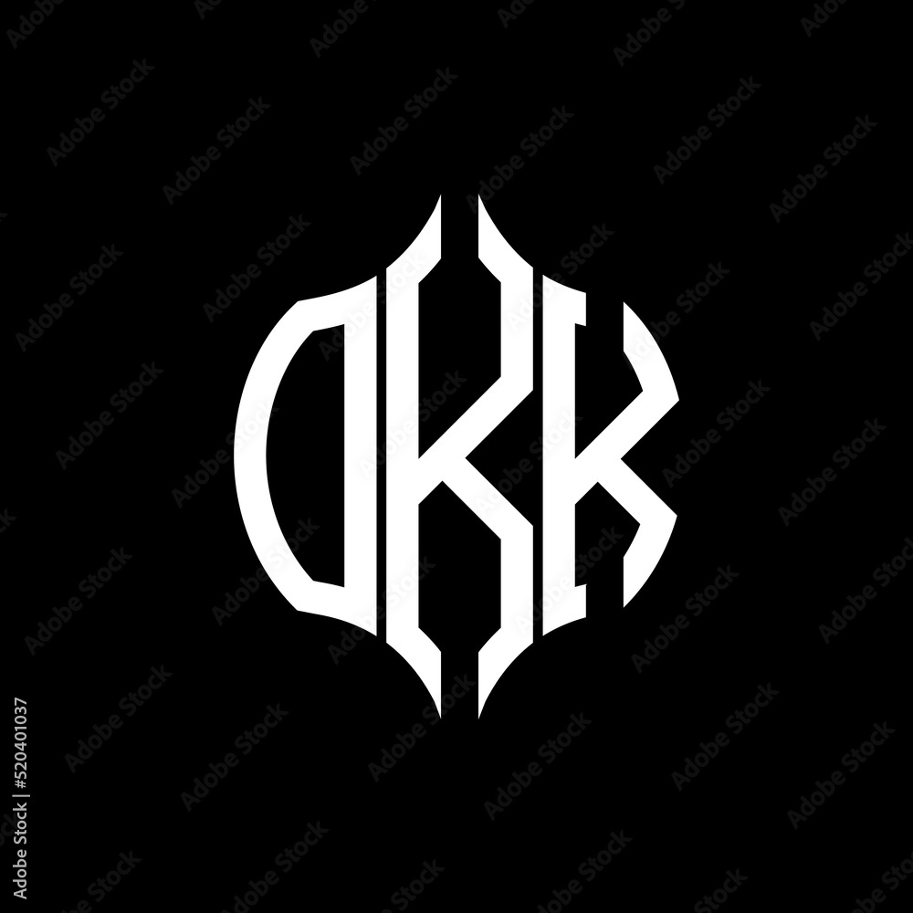 OKK letter logo. OKK best black background vector image. OKK Monogram ...