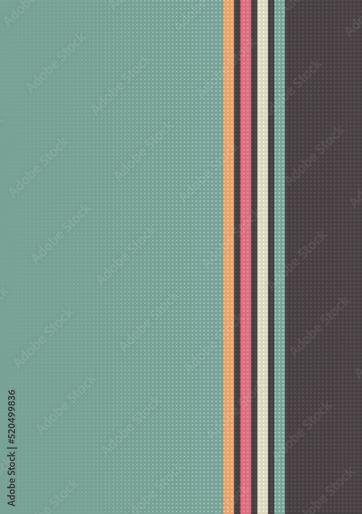 Retro background with stripes and halftone dots texture in 1970s style ...
