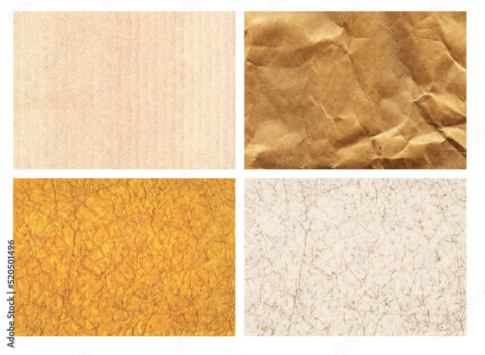 Collection of cardboard and handmade paper textures. Horizontal or ...