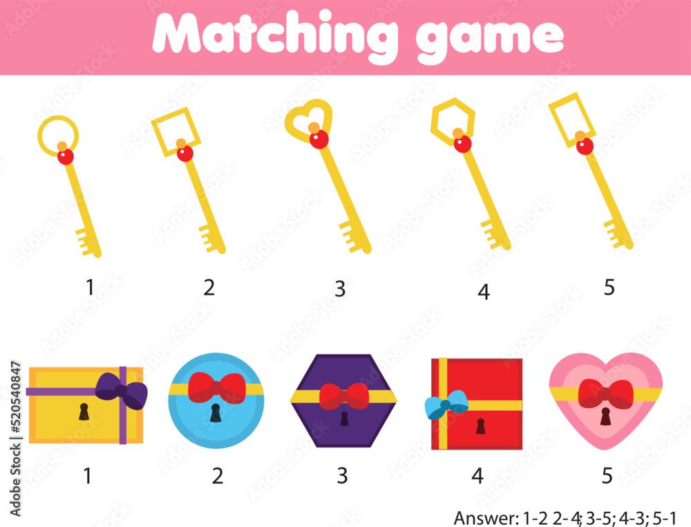 Matching children educational game. Match by shape. Activity for kids ...