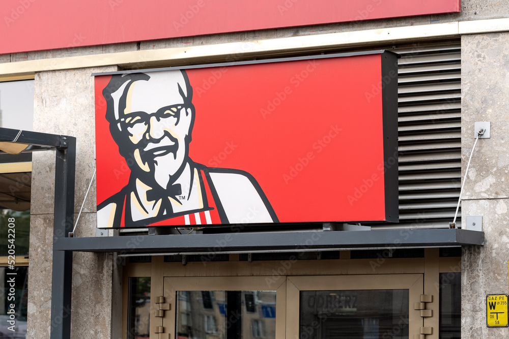 KFC Kentucky Fried Chicken fast food restaurant chain signage logo ...