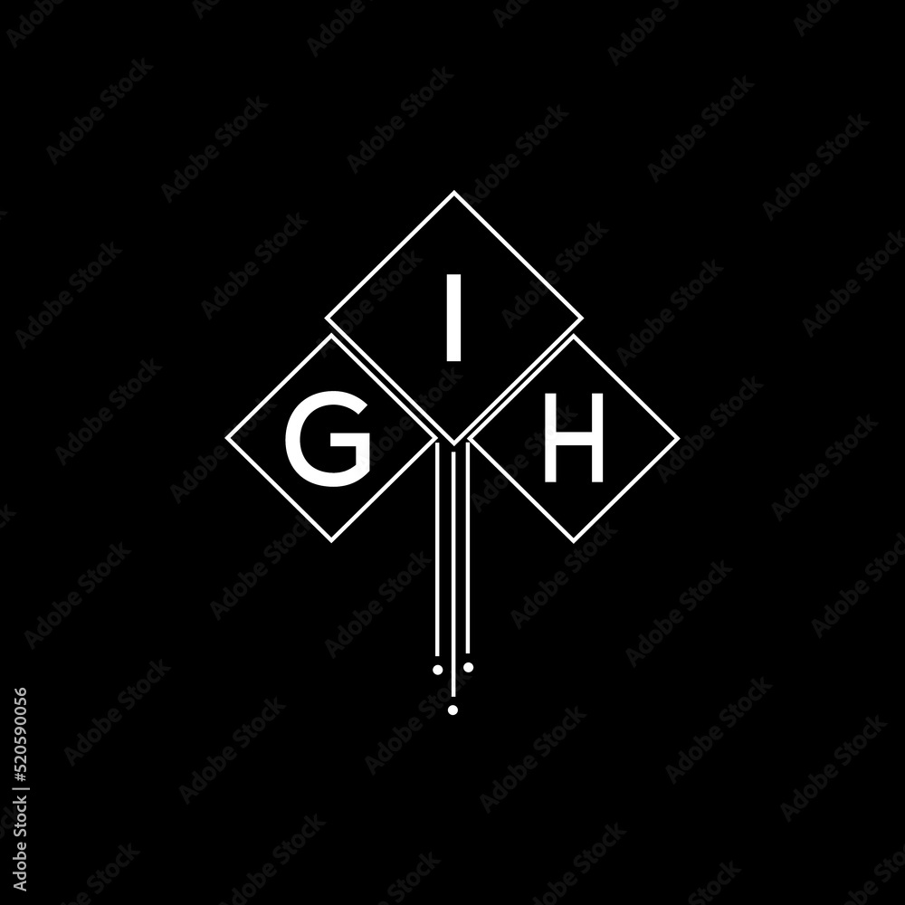 GIH letter logo design with white background in illustrator, GIH vector ...