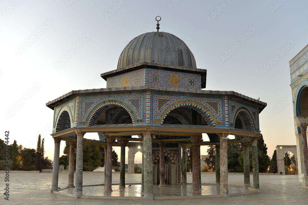 Al-Aqsa Mosque, Temple Mount Jerusalem, Dome of the Rock. sacred place ...
