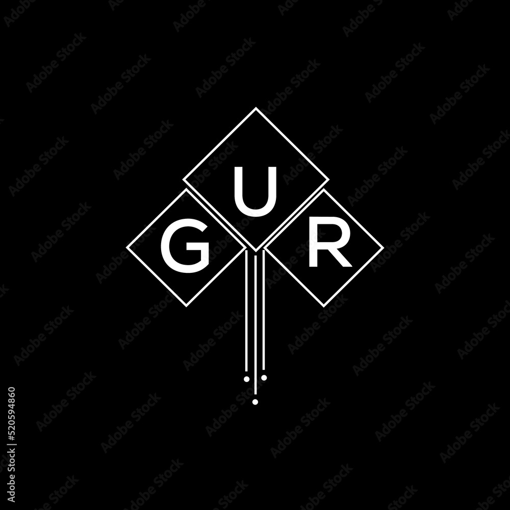GUR letter logo design with white background in illustrator, GUR vector ...