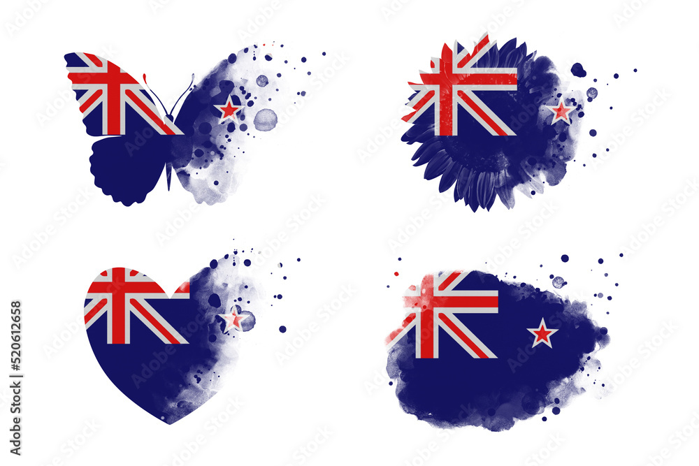 Sublimation backgrounds different forms on white background. Artistic ...