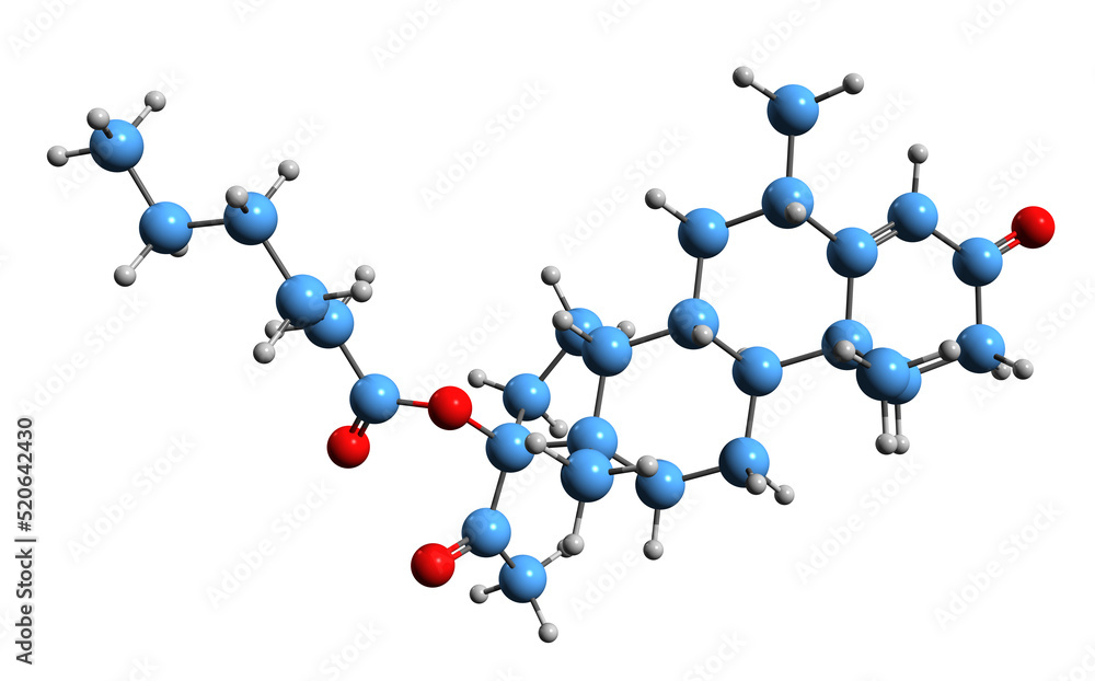 3D image of Medroxyprogesterone caproate skeletal formula - molecular ...