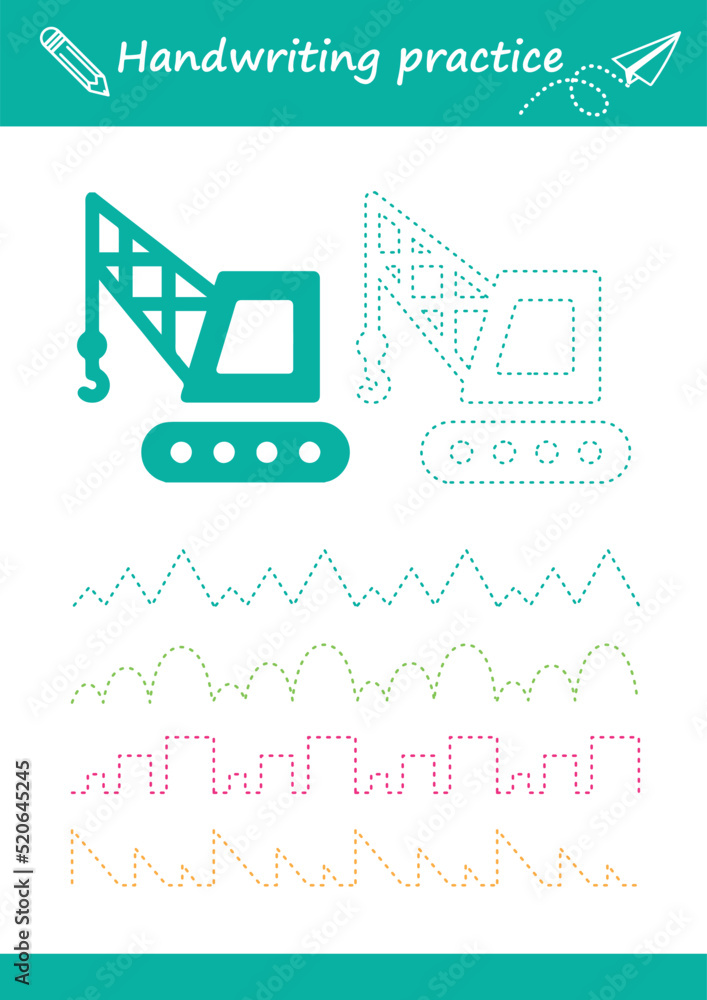 Trace line worksheet for kids. Basic writing. Working pages for ...