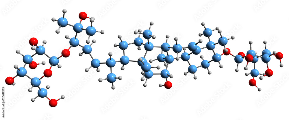 3D image of Mogroside skeletal formula - molecular chemical structure ...