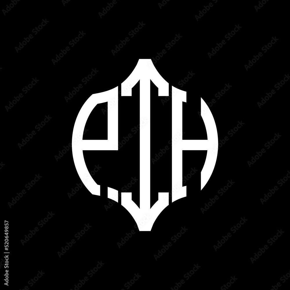 PIH letter logo. PIH best black background vector image. PIH Monogram ...