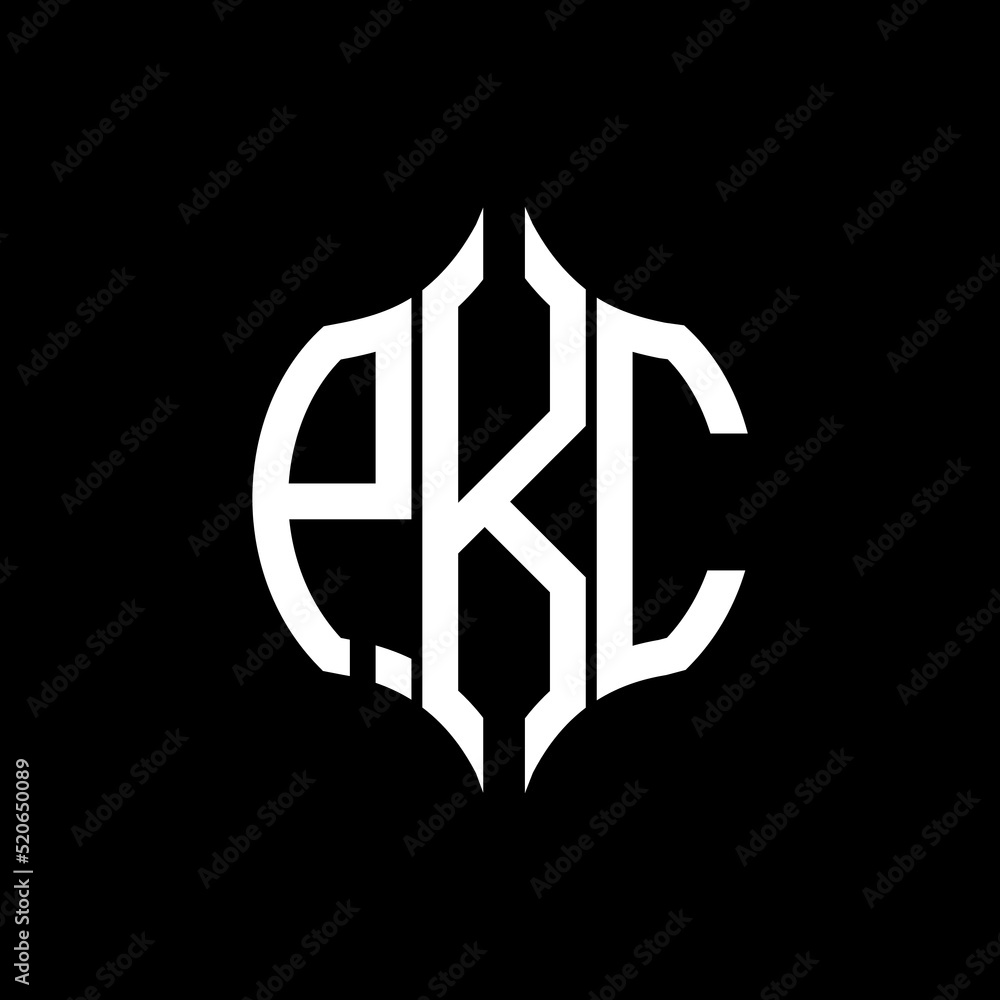 PKC letter logo. PKC best black background vector image. PKC Monogram ...