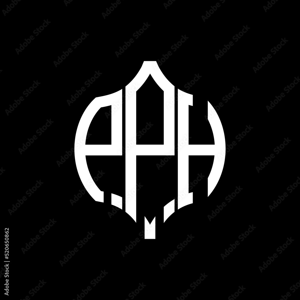 PPH letter logo. PPH best black background vector image. PPH Monogram ...