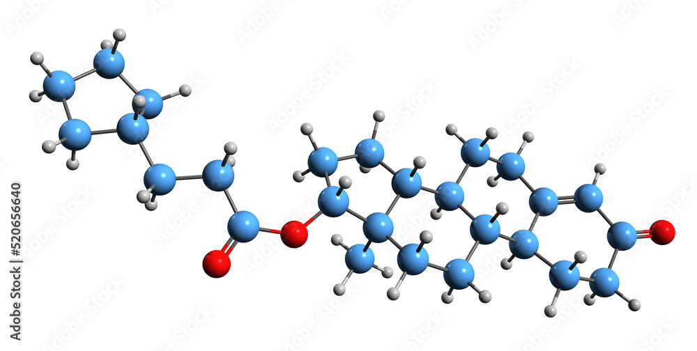 3D image of Nandrolone cypionate skeletal formula - molecular chemical ...