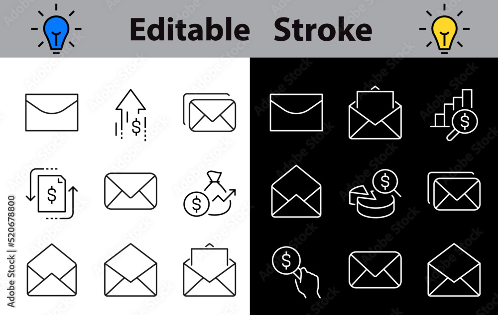 Modern outline style mail icons collection. Premium quality symbols and ...