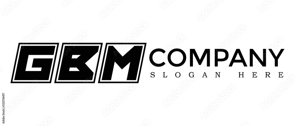 GBM three Letter Rounded rectangle boxes shape element symbol digital ...