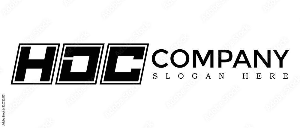 HDC three Letter Rounded rectangle boxes shape element symbol digital ...