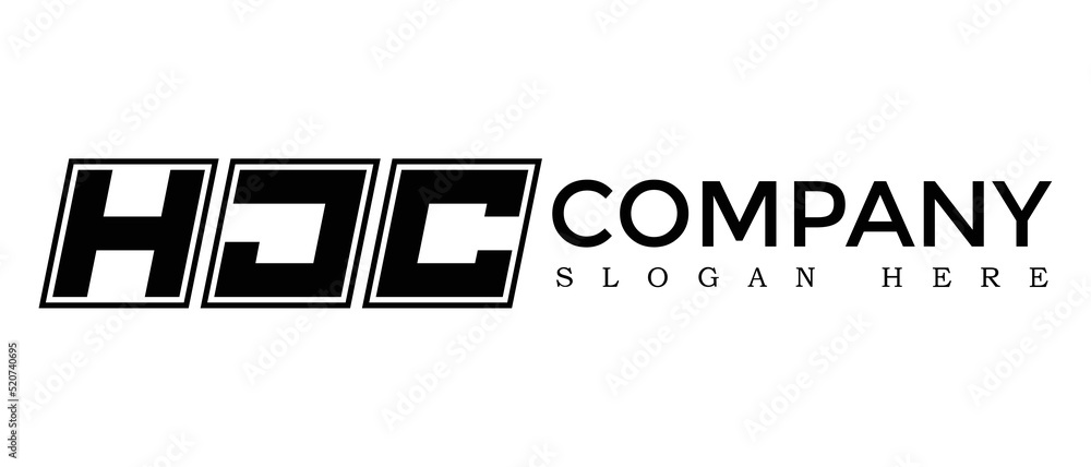 HJC three Letter Rounded rectangle boxes shape element symbol digital ...
