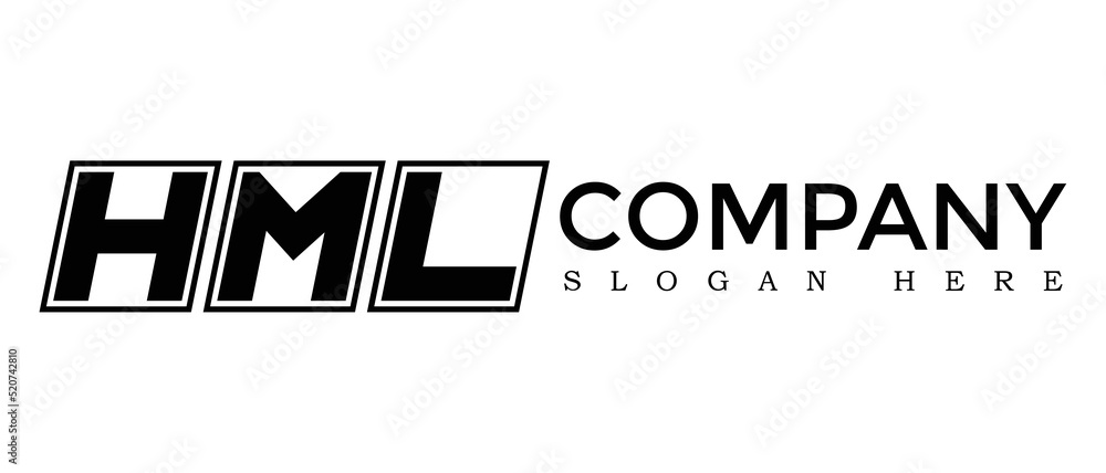 HML three Letter Rounded rectangle boxes shape element symbol digital ...