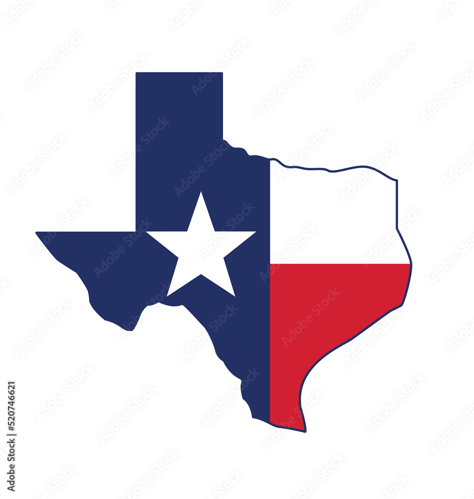 texas tx state flag in map shape icon Stock Vector | Adobe Stock