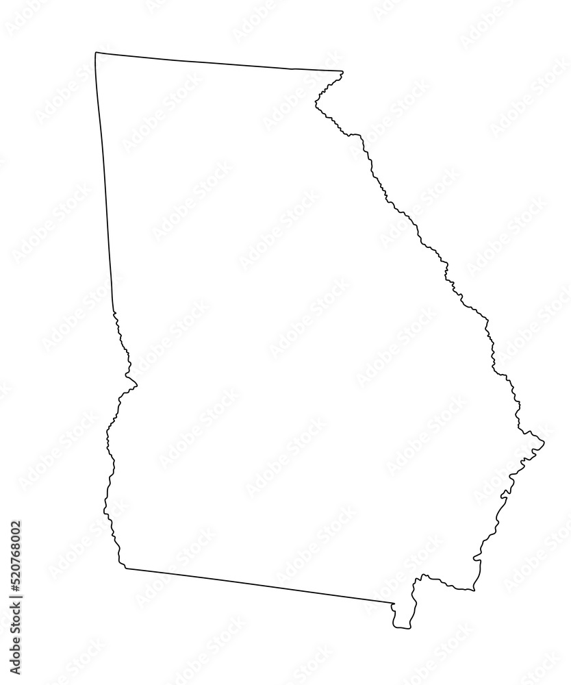 Blank Georgia vector map silhouette illustration isolated on white ...