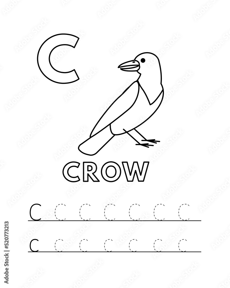 Alphabet with cute cartoon animals isolated on white background ...