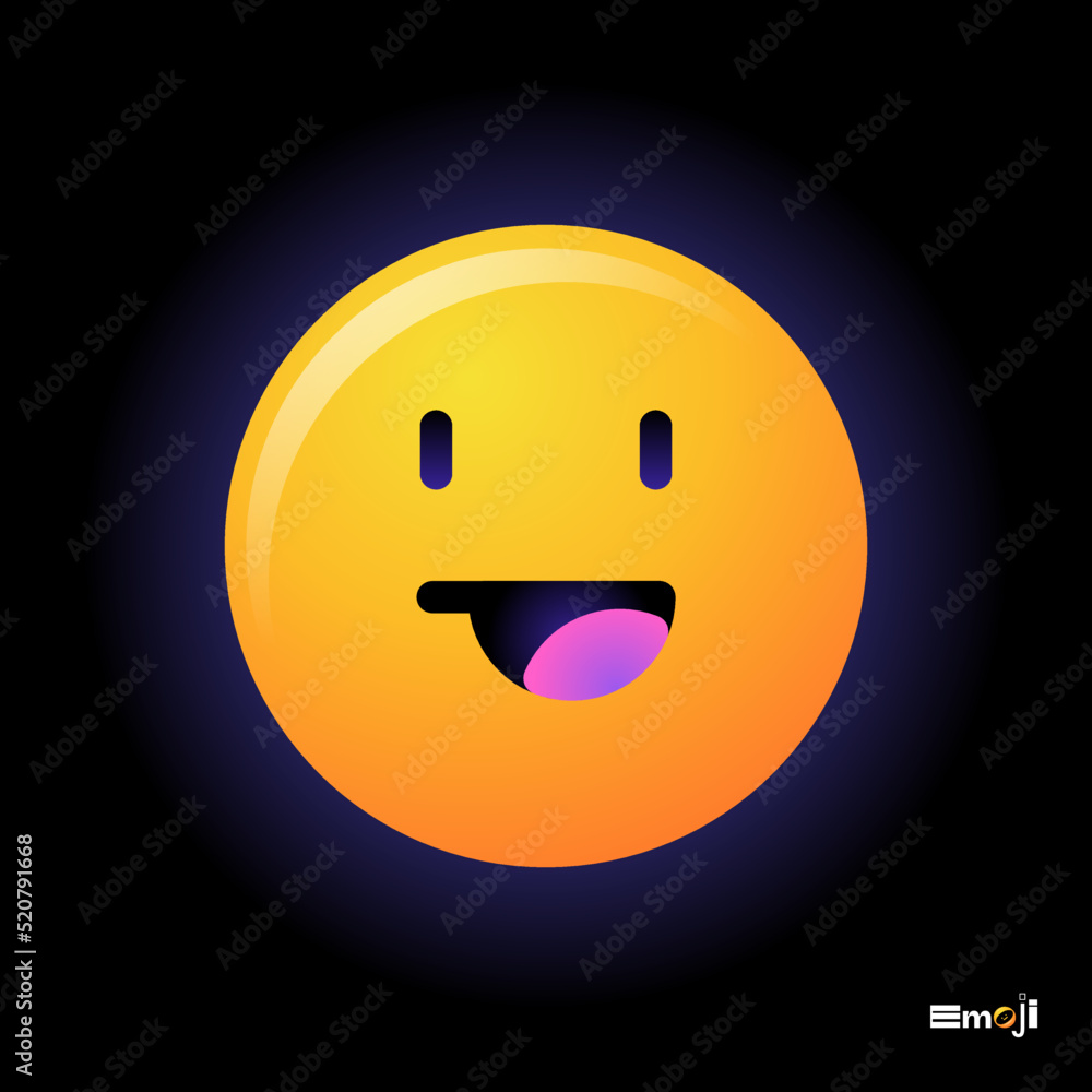 Cute round Emoticon. Yellow Emoji faces emoticon smile, digital smiley ...