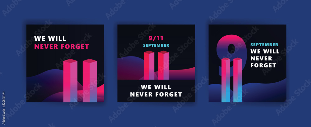 Social media post template to commemorate the September 11 attacks ...
