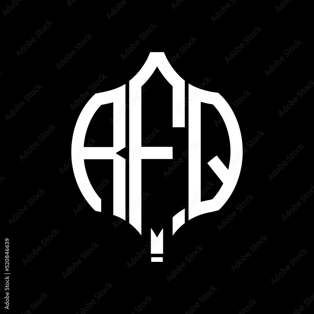 RFQ letter logo. RFQ best black background vector image. RFQ Monogram ...