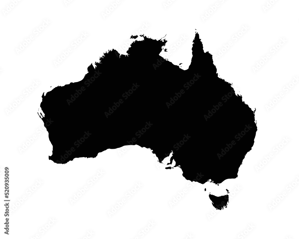 Stock-Vektorgrafik „Australia Map. Australian Country Map. Aussie Black ...