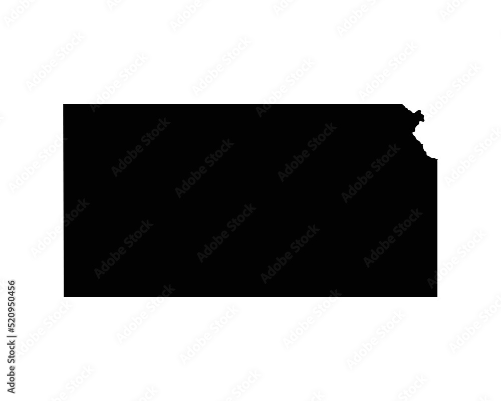 Stock-Vektorgrafik „Kansas US Map. KS USA State Map. Black and White ...