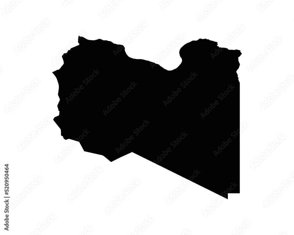 Stock-Vektorgrafik „Libya Map. Libyan Country Map. Black and White ...