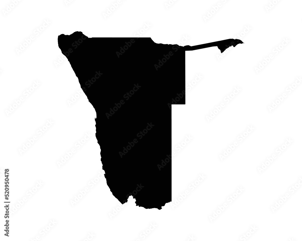Namibia Map. Namibian Country Map. Black and White National Nation ...