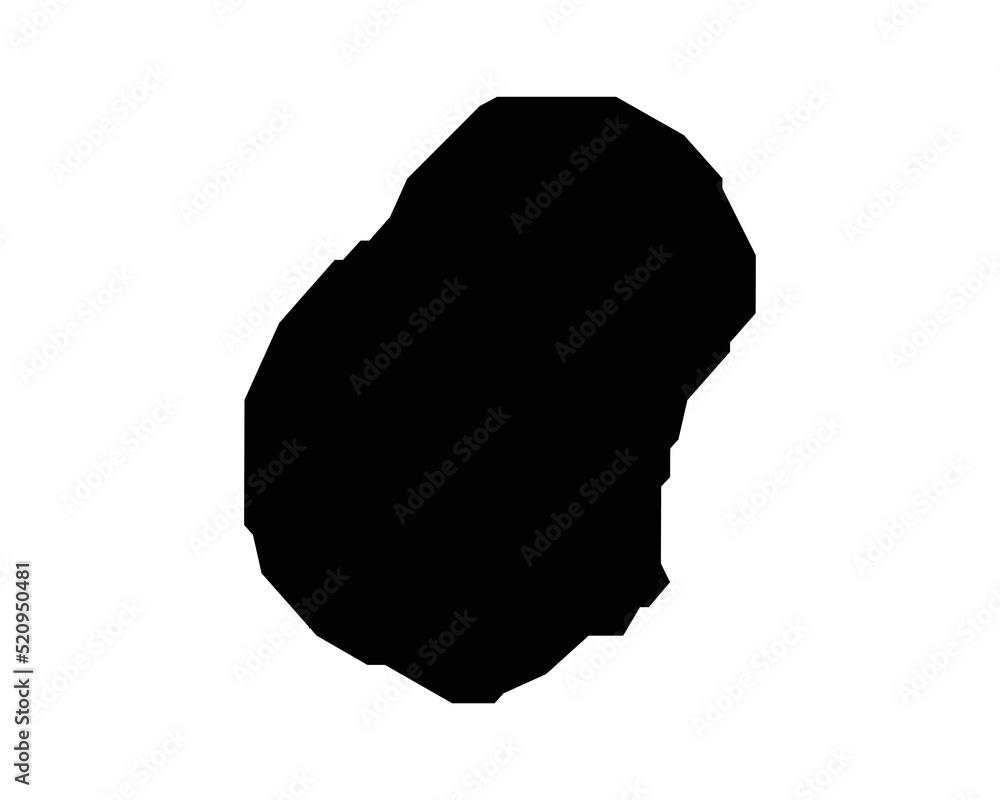 Nauru Map. Nauruan Country Map. Black and White National Nation Outline ...