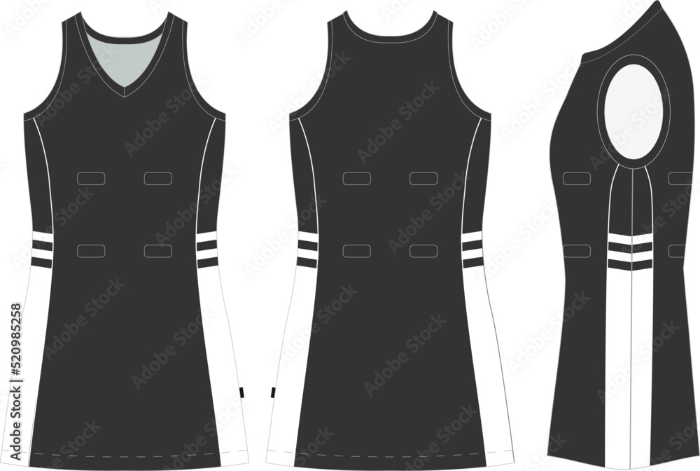 2D Mockup Netball Dress Stock Vector | Adobe Stock