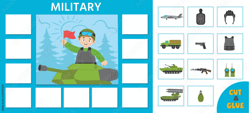 Vector de Stock Educational game for kids. Learning cards. Professions ...