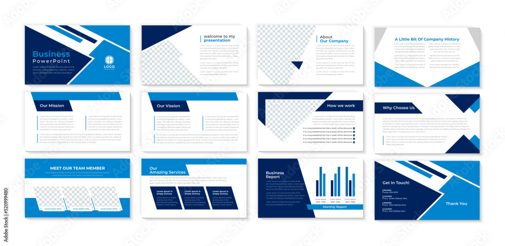 Company Powerpoint Presentation Template Design Stock Vector Adobe Stock