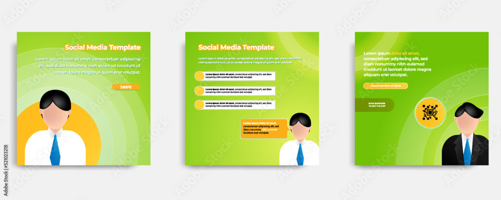 Social media informative post banner template layout design in green ...