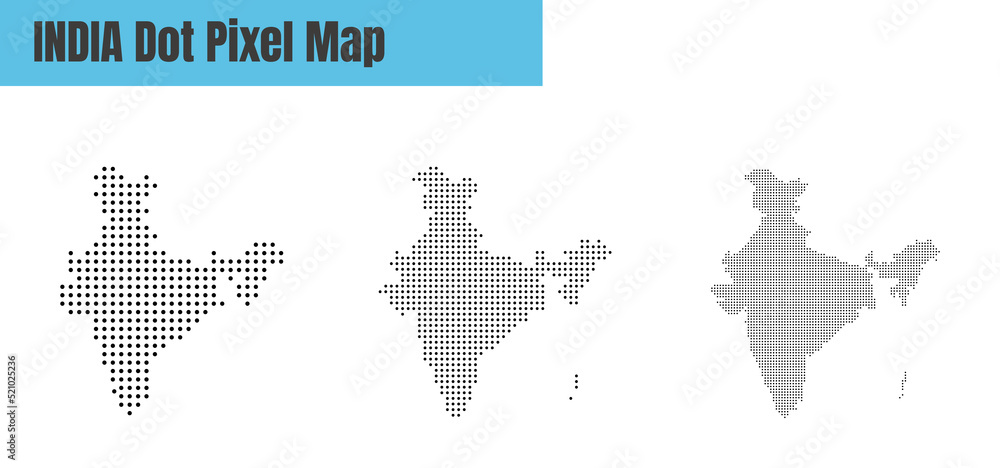 Vector de Stock Abstract India Map with Dot Pixel Spot Modern Concept ...