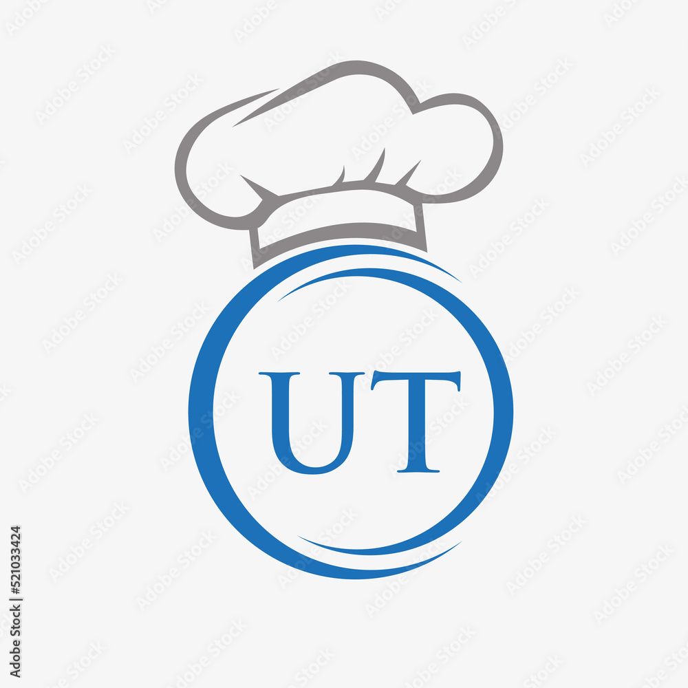 Initial Letter UT Restaurant Logo Template. Restaurant Logo Concept ...