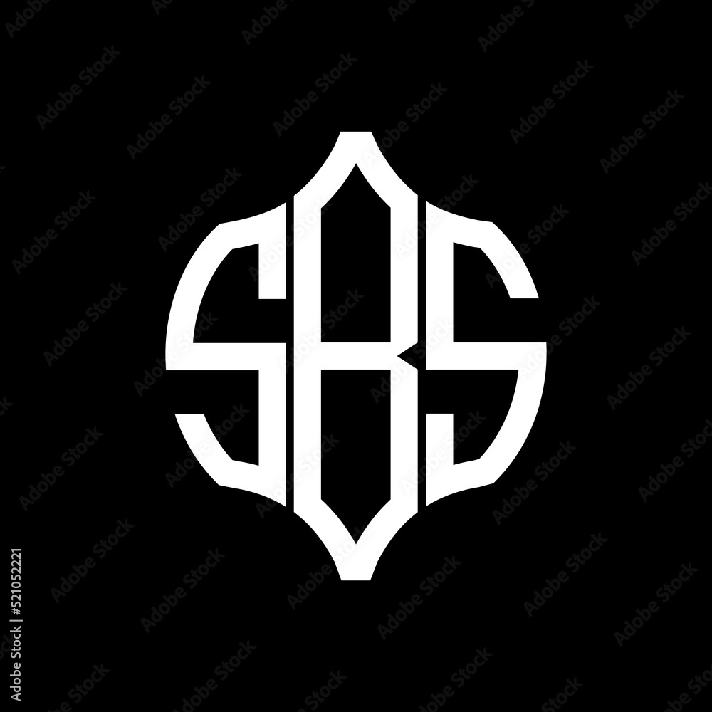 SBS letter logo. SBS best black background vector image. SBS Monogram ...