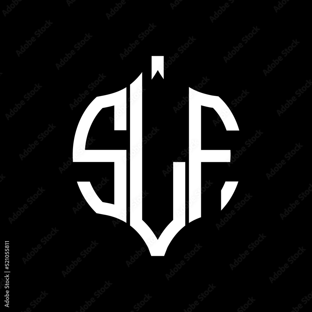 SLF letter logo. SLF best black background vector image. SLF Monogram ...