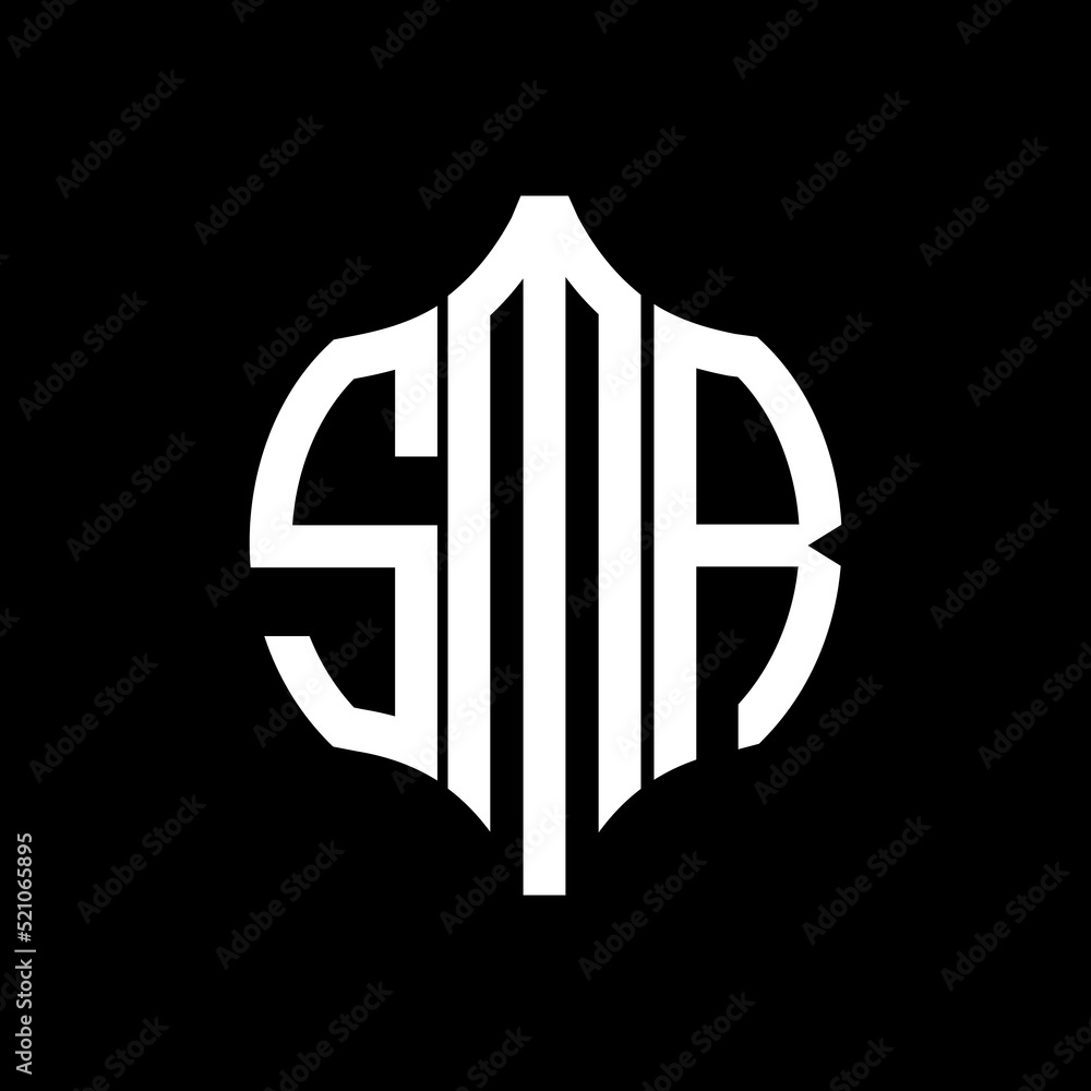 SMR letter logo. SMR best black background vector image. SMR Monogram logo design for ...