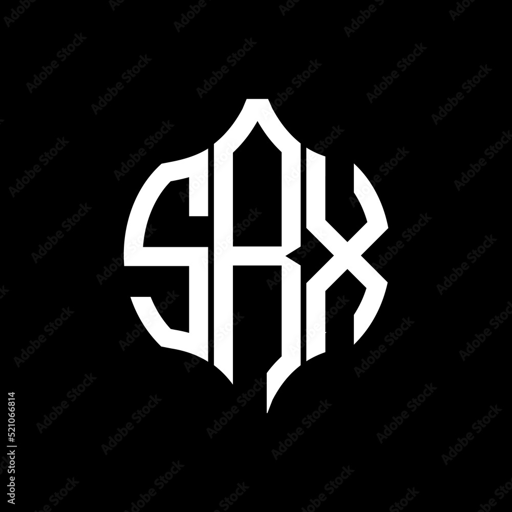 SRX letter logo. SRX best black background vector image. SRX Monogram ...