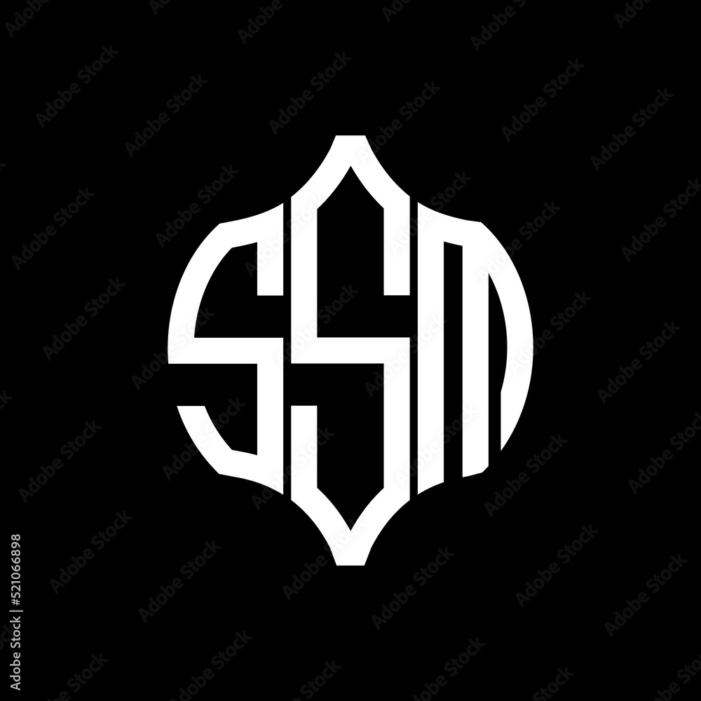 SSM letter logo. SSM best black background vector image. SSM Monogram ...