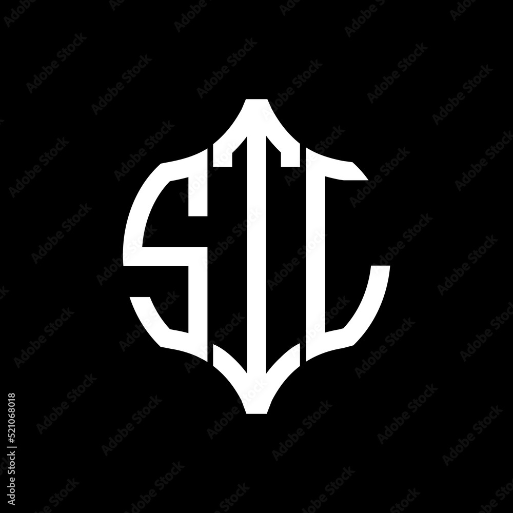 STL letter logo. STL best black background vector image. STL Monogram ...
