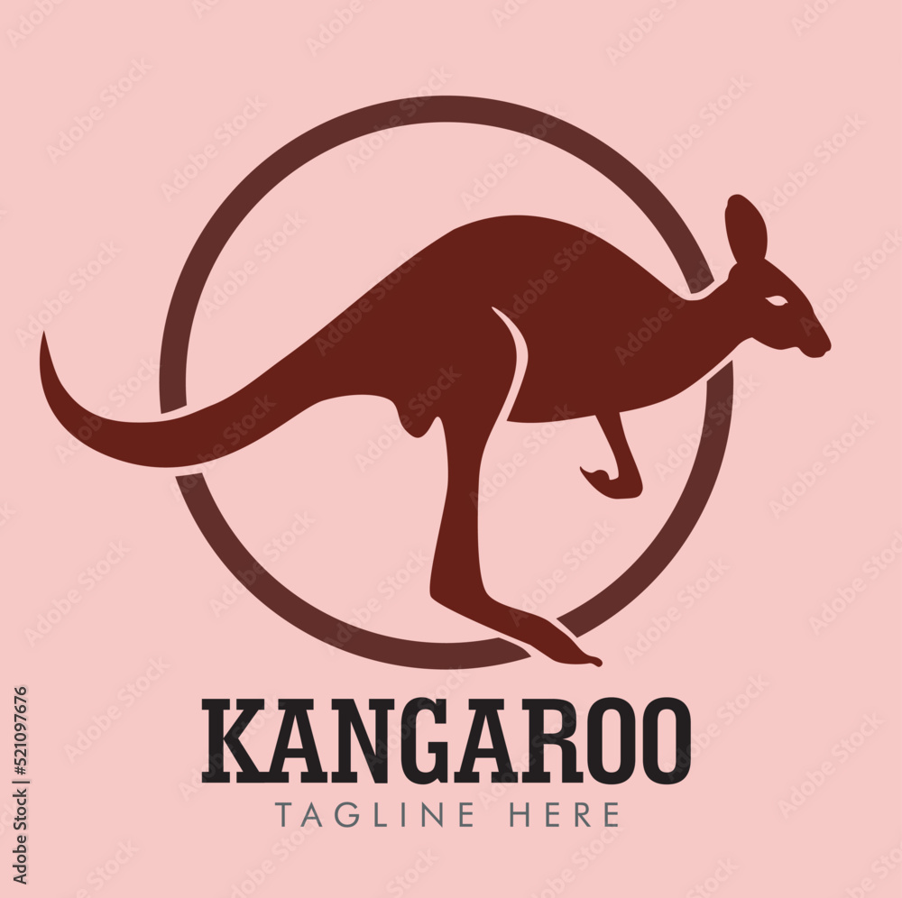 Dark brown kangaroo logo for various purposes Stock Vector | Adobe Stock