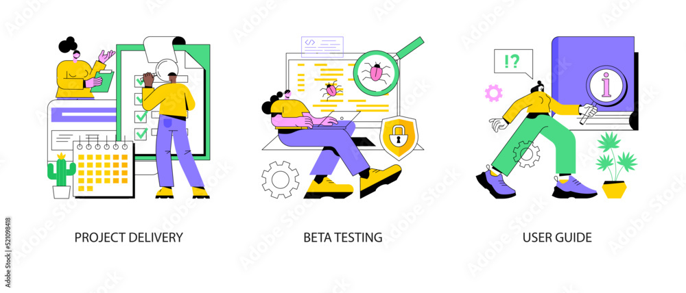 Customer experience abstract concept vector illustration set. Project ...
