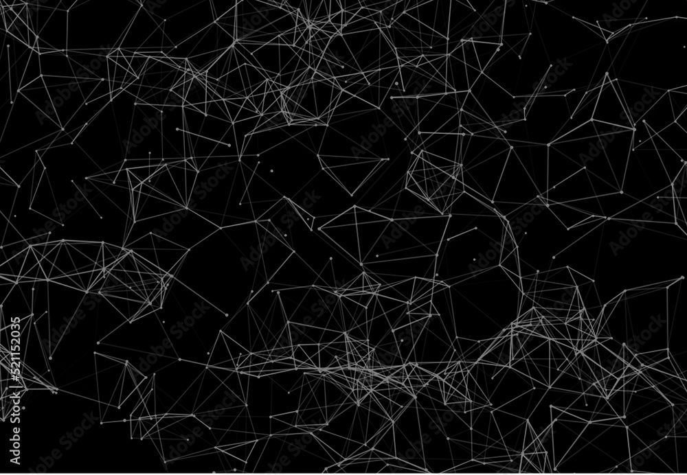 black and white plexus technology background. Stock Illustration | Adobe Stock