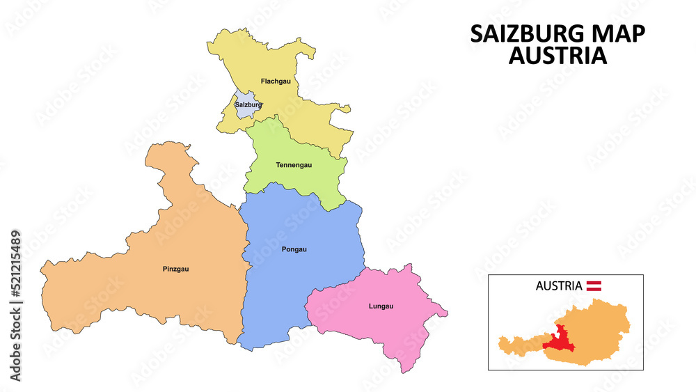 Salzburg Map. District map of Salzburg detailed map of Salzburg in ...