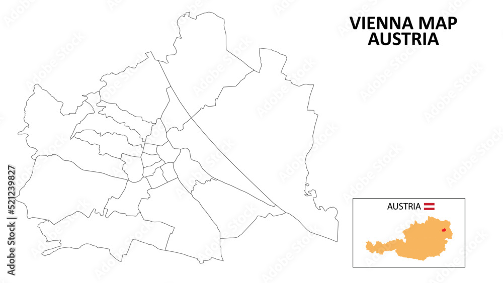 Vienna Map. State and district map of Vienna. Political map of Vienna ...